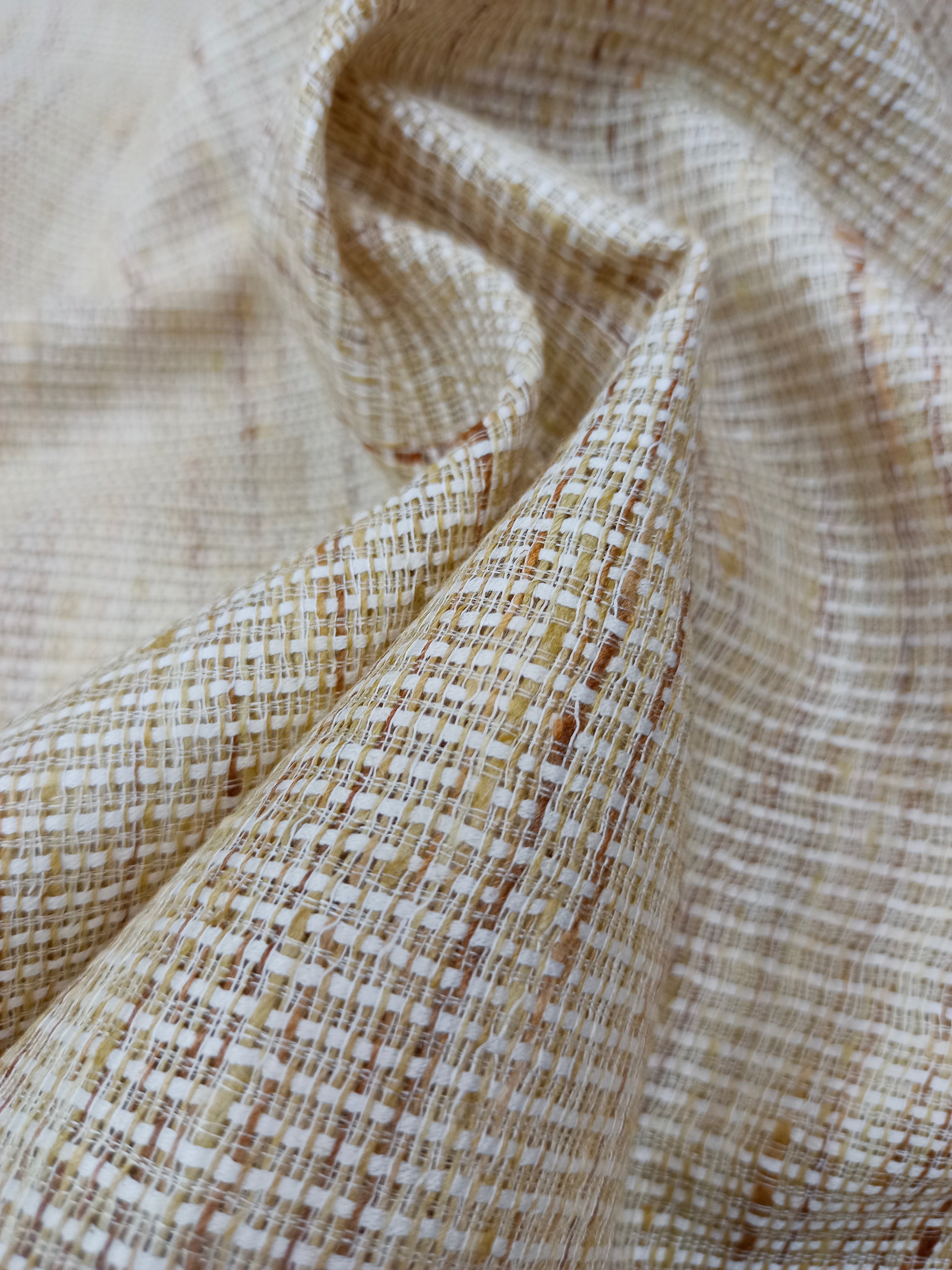 Handwoven Silk Fabric - Made from waste of silk fabric. – Essence of India