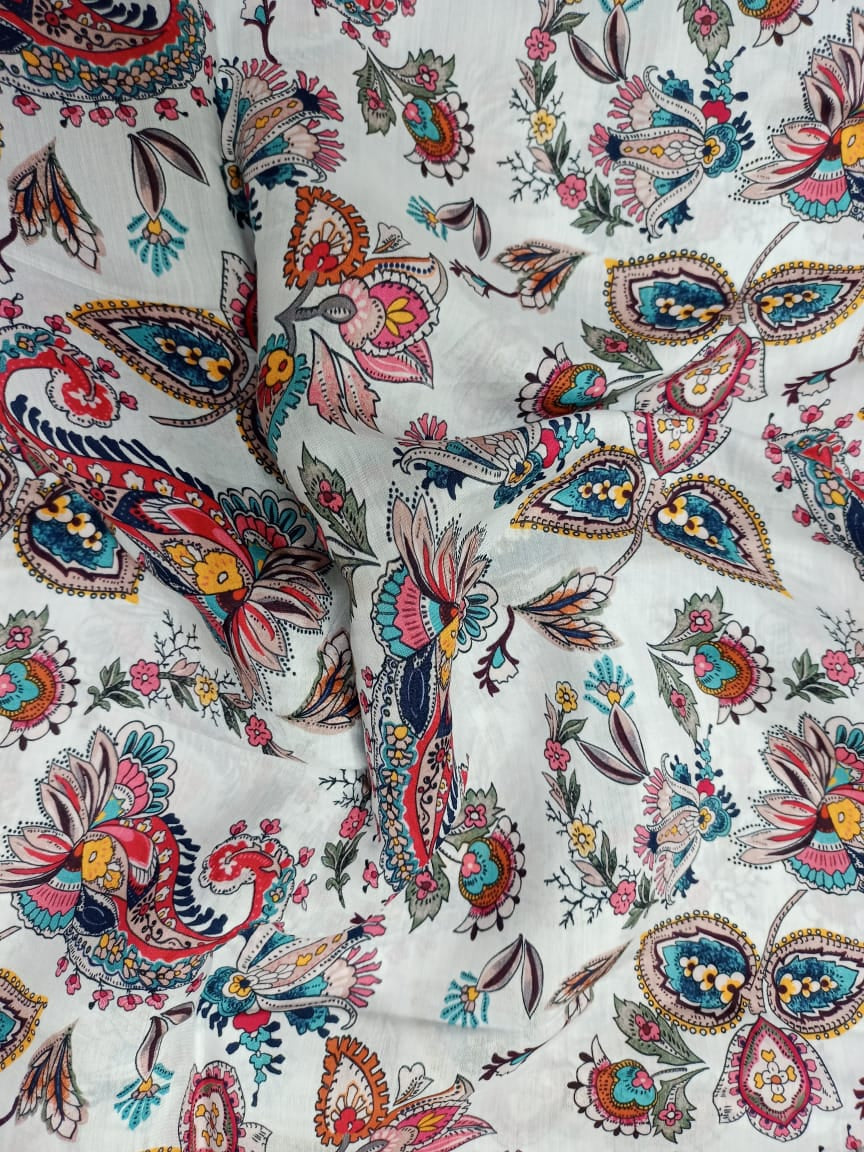 Pure Modal Soft Muslin Digital Printed Fabrics – Essence of India