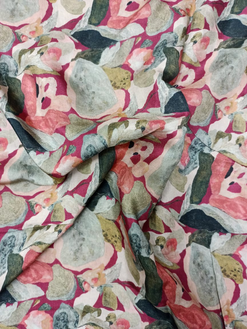 Pure Modal Soft Muslin Digital Printed Fabrics – Essence of India