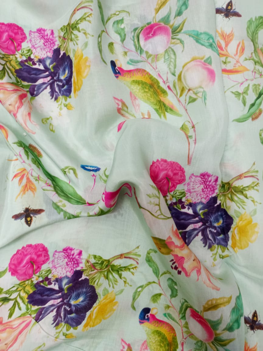 Pure Modal Soft Muslin Digital Printed Fabrics – Essence of India