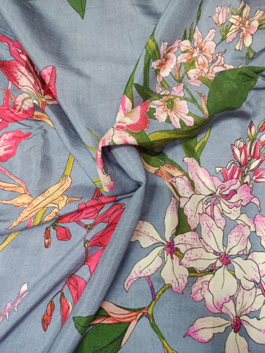 Pure Modal Soft Muslin Digital Printed Fabrics – Essence of India