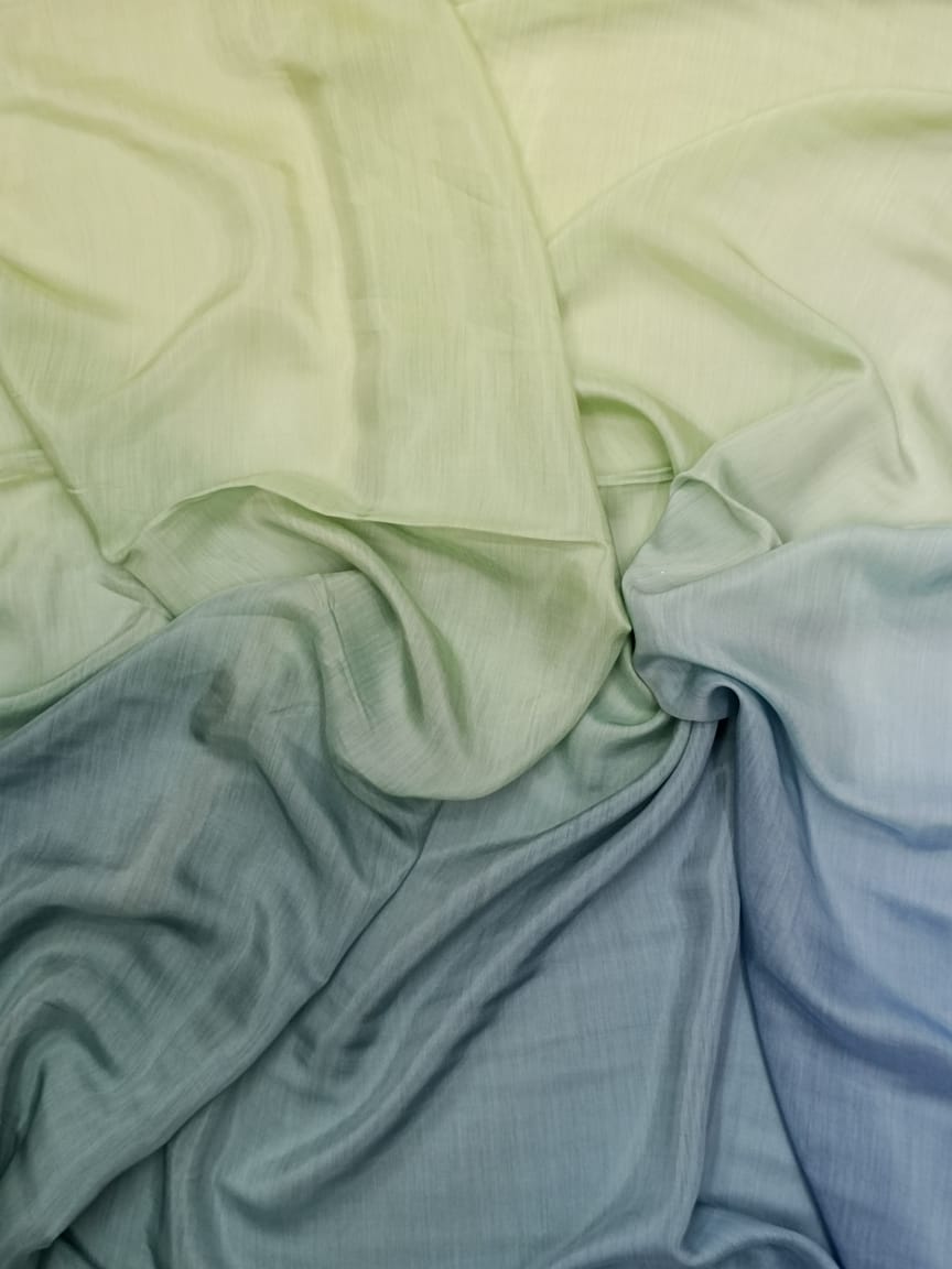 Artisanal Hand Dyed Soft Modal Muslin Mul Silk Ombre Shaded Fabric ...