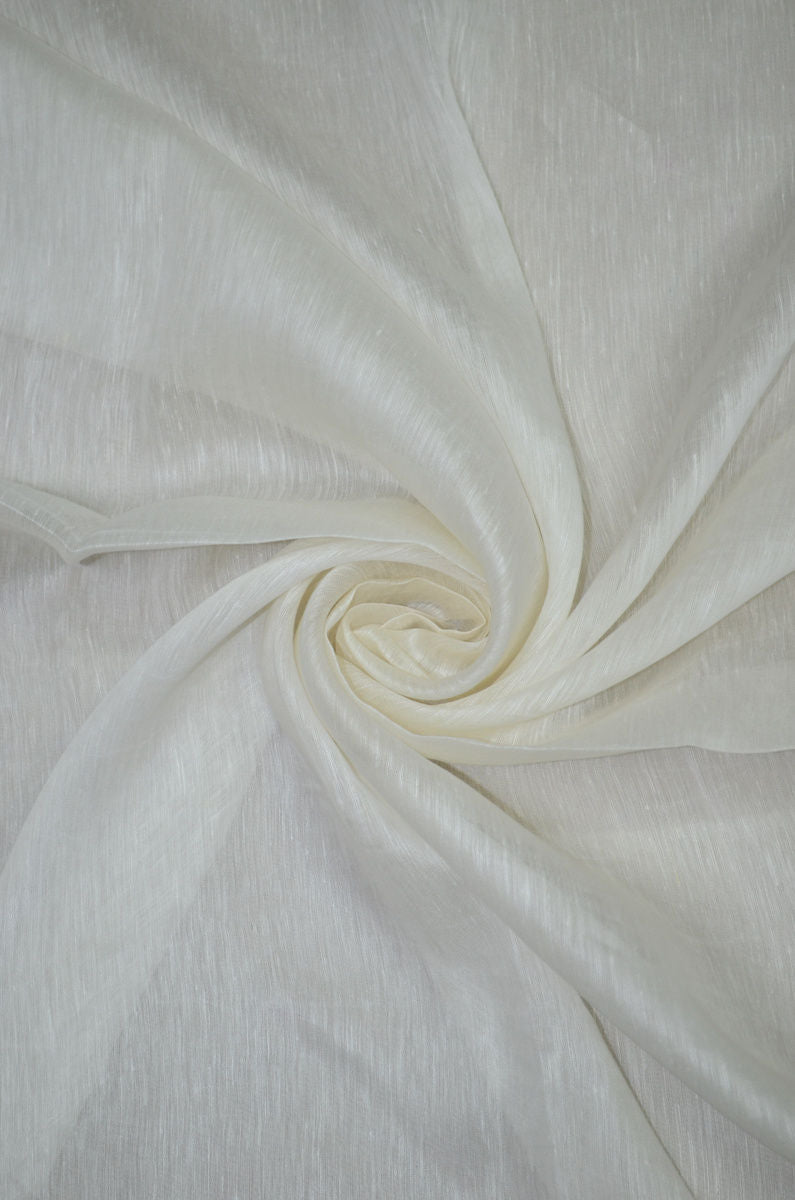 Pure Milk White Dyeable Silk Linen Fabric – Essence of India